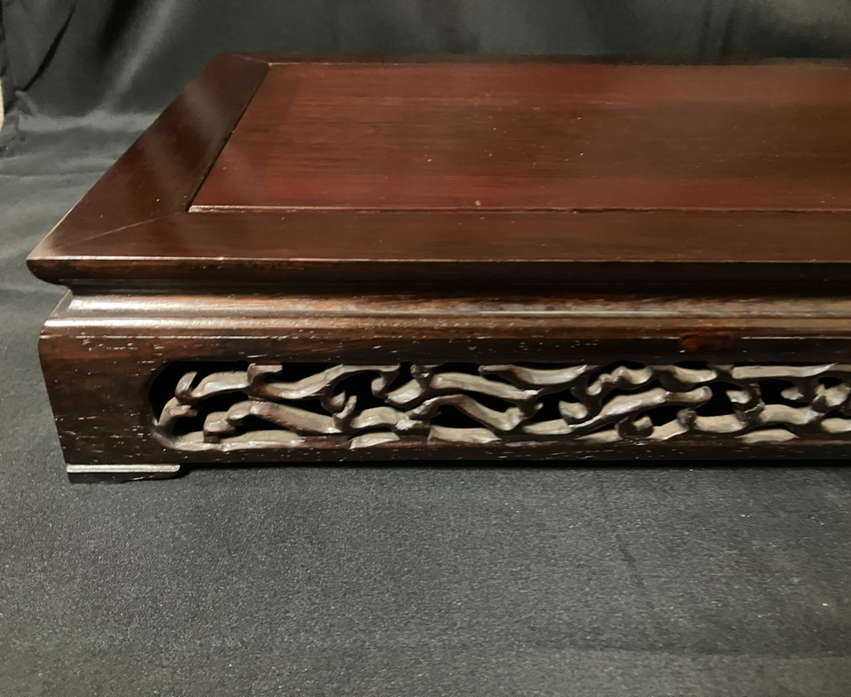 Japanese Bonsai Display Stand Wooden Base Pierced Carving Kadai Vintage ...