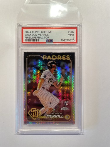 2024 Topps Chrome - #207 Jackson Merrill (RC) Prism Refractor PSA9 MINT ...