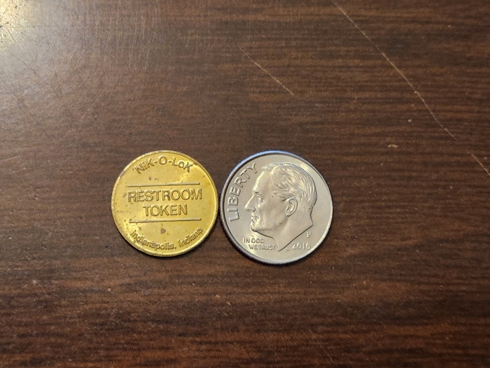 NIK-O-LOK Small Restroom Tokens - Lot of 50 ** Vintage Bathroom Tokens ...