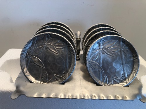 EVERLAST HAND FORGED HAMMERD RETRO ALUMINUM COASTERS, SET OF 8 AND ...