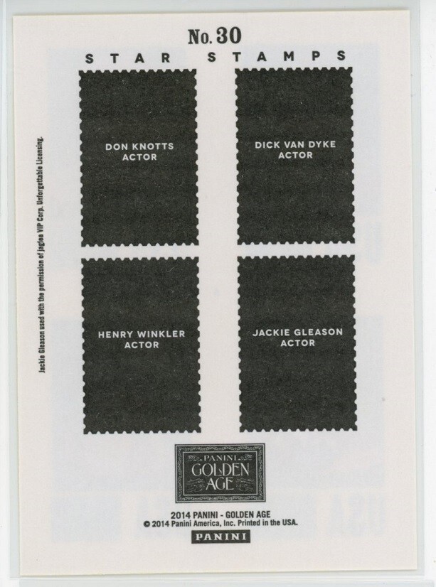 2014 Panini Golden Age Star Stamps Henry Winkler Jackie Gleason Dick ...