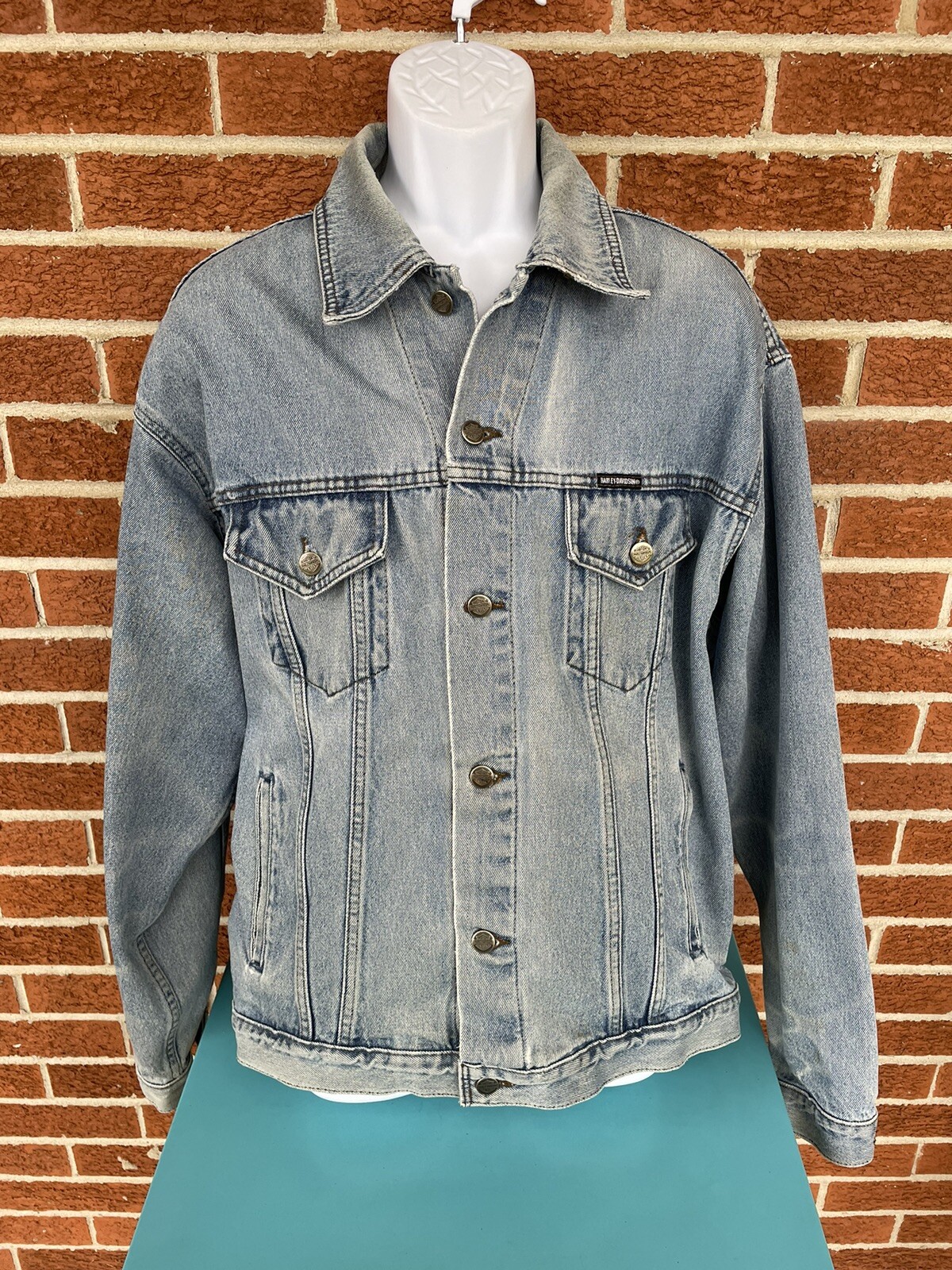 Genuine Vintage Harley Davidson Denim Jacket Stonewas… - Gem