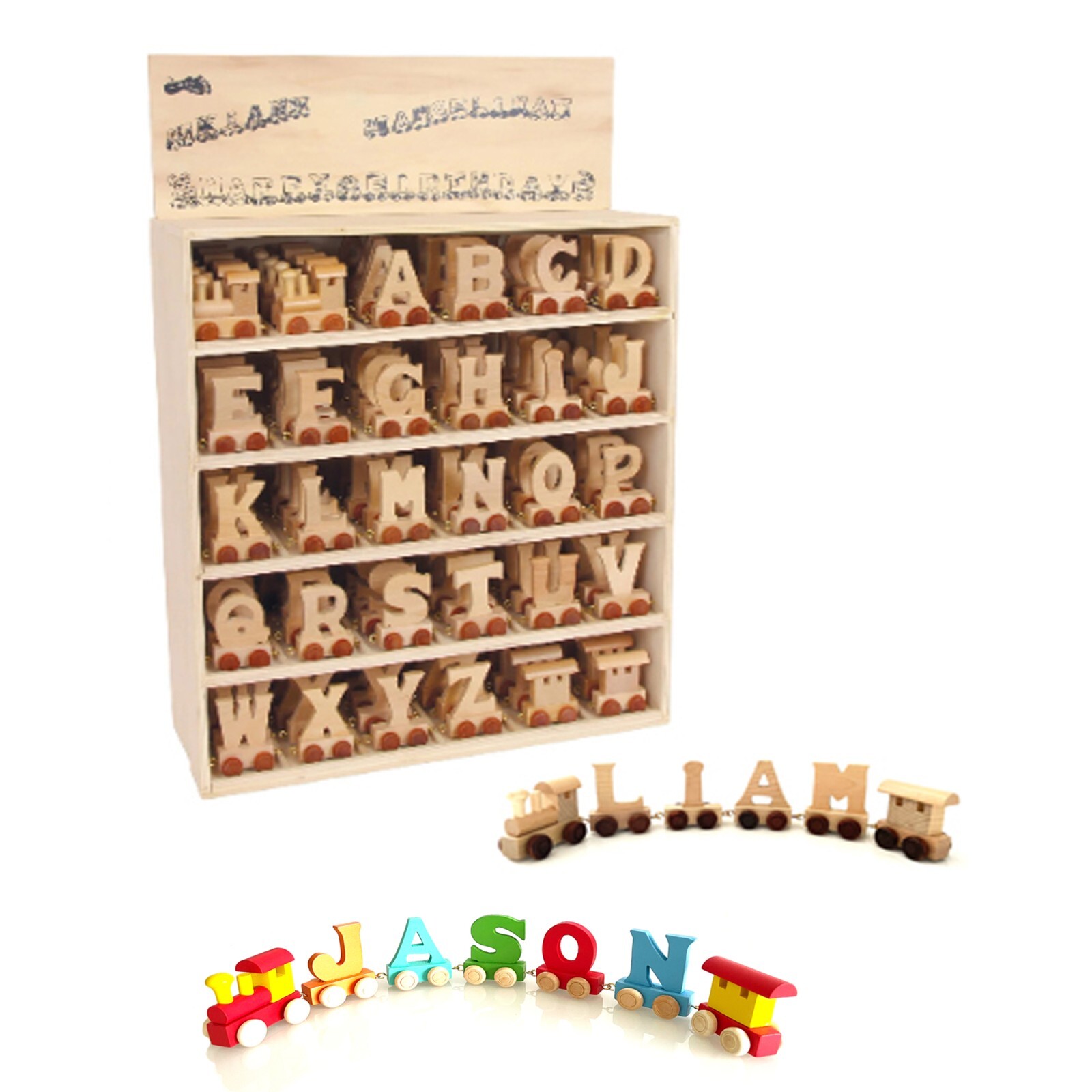 Color Wooden Name Train Letters Personalised Name Train as Children ...