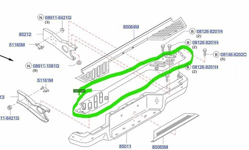 Genuine Nissan Navara Rear Bumper Centre Inner 85032-VK000 | eBay