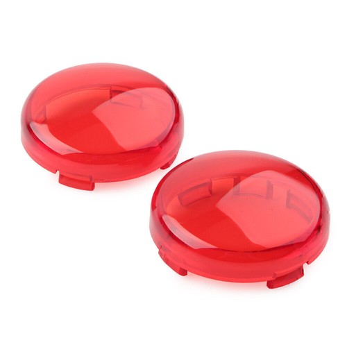 2 Pcs Red Turn Signal Lens Light Cover Guard For Harley Touring Softail ...