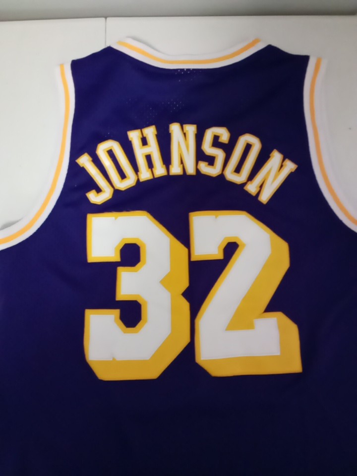 Magic Johnson Lakers Adidas Hardwood Classics Purple Jersey Size S ...