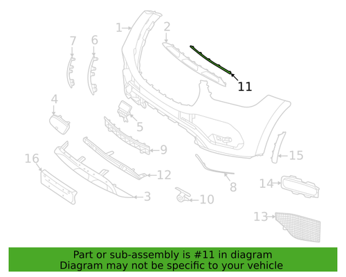 Mercedes Benz GLE 350 450 AMG 20-21 Front Bumper Upper Moulding Trim ...