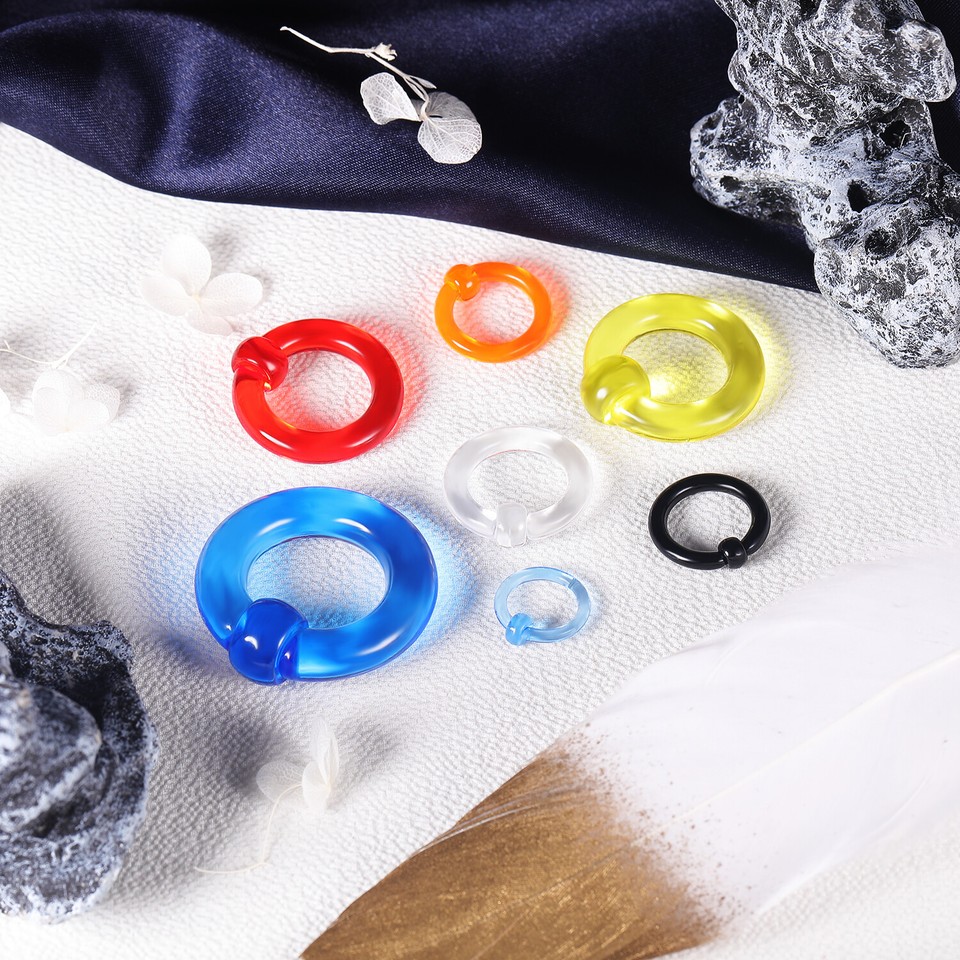 5Pcs/Set Acrylic Captive Bead Rings Large Septum Ring Ear Gauges ...