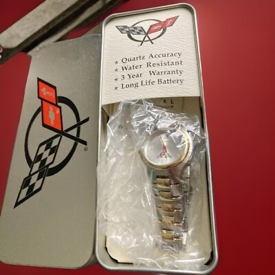 VTG Official GM Product Women’s Corvette Watch Silver Gold Tone Water ...