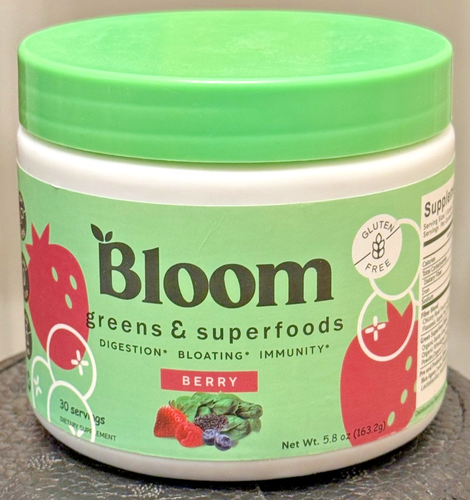 Bloom Nutrition Greens & Superfoods Supplement Powder,Berry - 30 ...