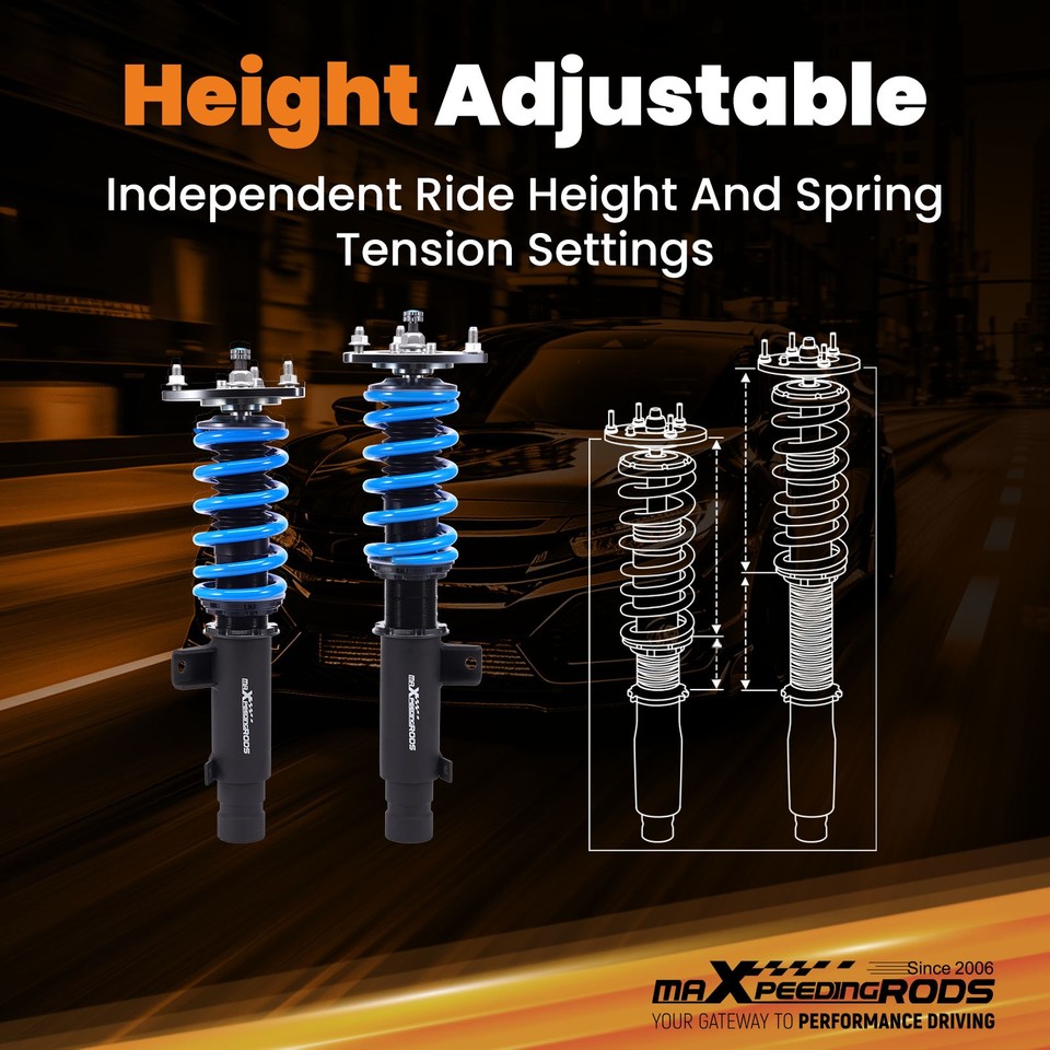 24 Step Damper Coilovers Struts Absorbers For Honda Accord 13-17 Acura ...