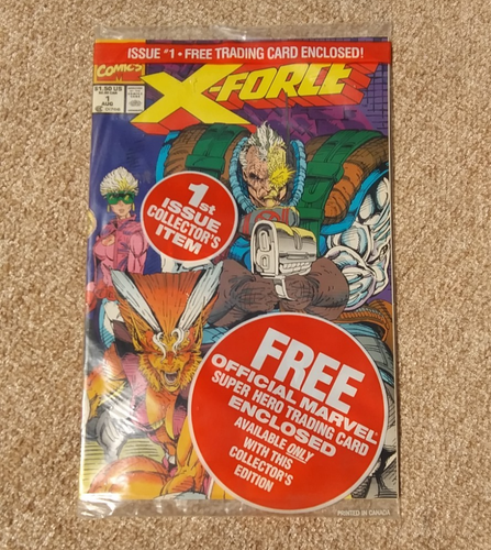 X-Force #1 Cable Card Reverse Negative Captain America UPC Sealed 1991 ...