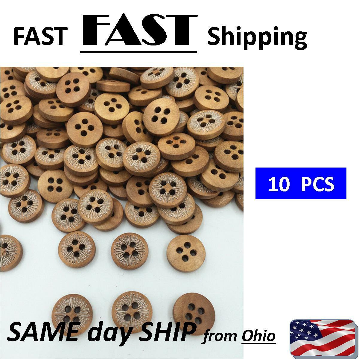 small wood buttons fancy 4 hole | eBay