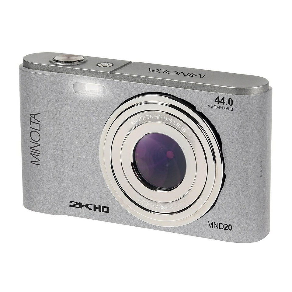 Minolta MND20 44 MP / 2.7K Ultra HD Digital Camera (Silver) | eBay