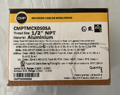NEW: CMP TMCX050SA Connector. 1/2" NPT Cable Gland. Aluminum | eBay