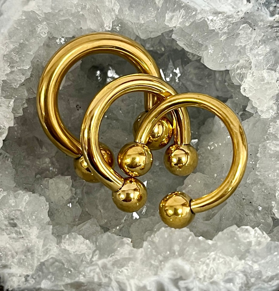 1pc Gold Circular Barbell Horseshoe Ring Septum Ear Cartilage Nipple ...