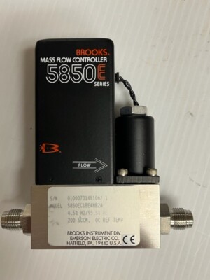 BROOKS Instruments MODEL 5850E MASS FLOW CONTROLLER, 200 SCCM 4.5% H2 ...