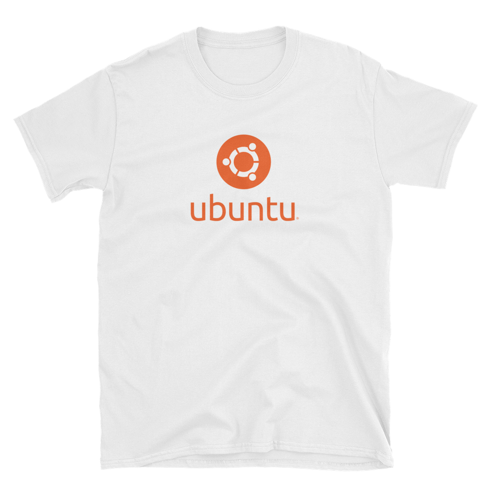 Official Ubuntu Stacked Orange White Logo OS Linux T-Shirt | eBay