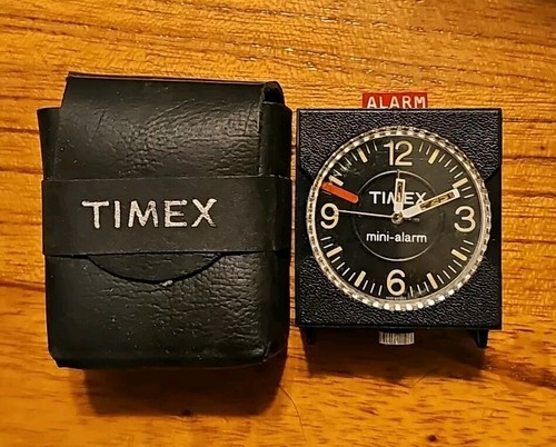 VINTAGE TIMEX MINI ALARM CLOCK WITH CASE WORKS ALARM MAY NEED REPAIR | eBay