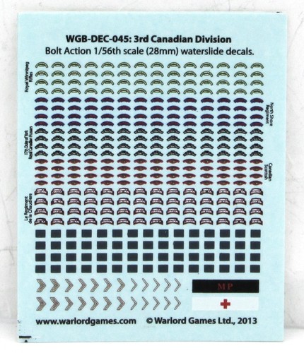 Bolt Action WGB-DEC-045 3rd Canadian Division (Decal Sheet) WW2 ...