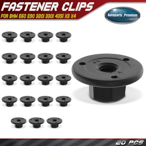 20Pcs M4.8-1.61 Nylon Hex Head Retainer Clips Nut Self-Threading for ...