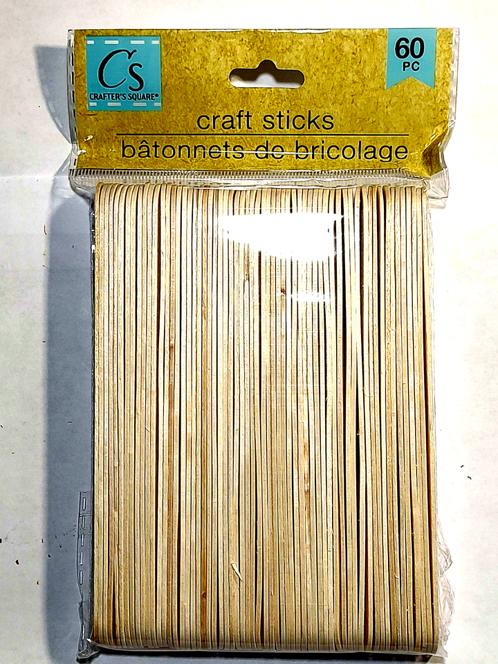 60ct Large Wooden Craft Popsicle Sticks ~Crafters Square ~6" x 3/4" | eBay