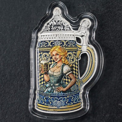 2024 Samoa 10 Gram Silver $1 Oktoberfest Bierstein Beer Stein Shaped ...