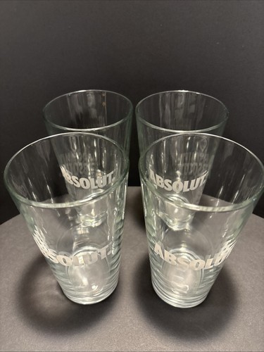 Set Of 4 Absolut Vodka Beer Pint Mixing Cocktail Drinking Glass | eBay