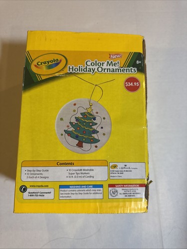 New Inbox Crayola color me Holiday ornament kit craft 12 ornaments to ...
