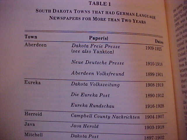 E2) South Dakota History 1980,German-Language Press of North & South ...