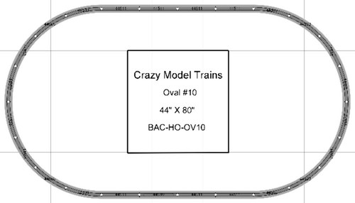 Bachmann E-Z Track HO Scale Oval #10 Basic Train Track Set - 44" X 80 ...