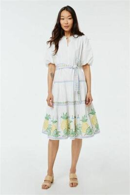 NWT Roller Rabbit Embroidered Valonia Dress with Pineapples, XXS | eBay