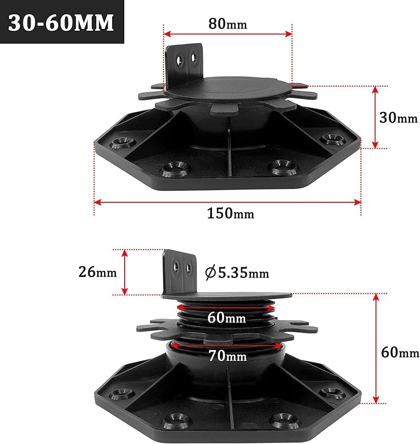 Adjustable Decking Pedestal-Riser 18-215 mm Pack of 10 | eBay