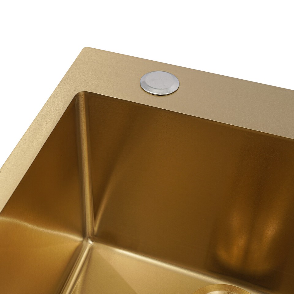 Gold Kitchen Sink Single Bowl Kitchen Sink Rectangular Sink with ...