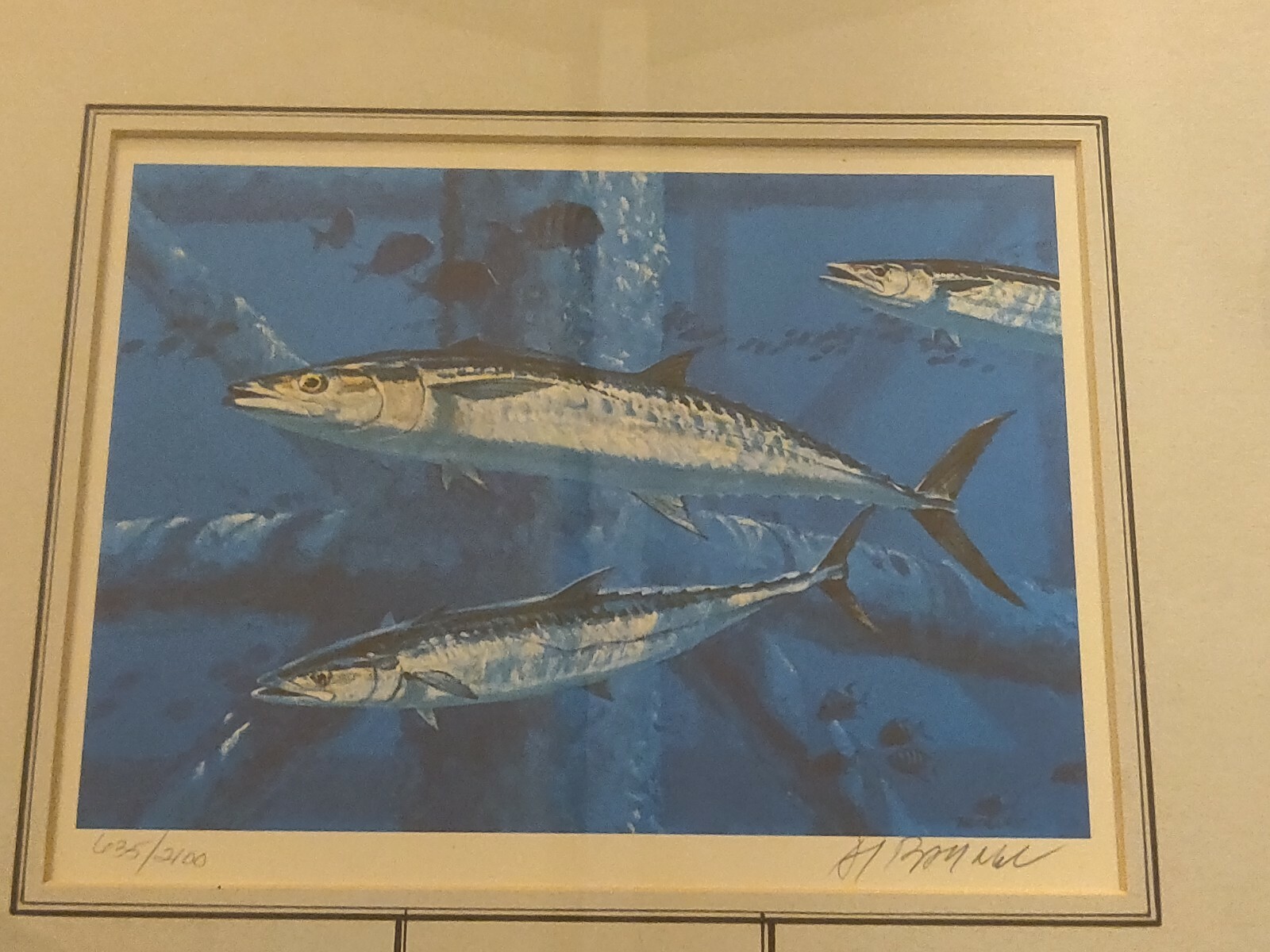 1993 Texas Saltwater Stamp and Print by Al Barnes King Mackerel 16" X ...