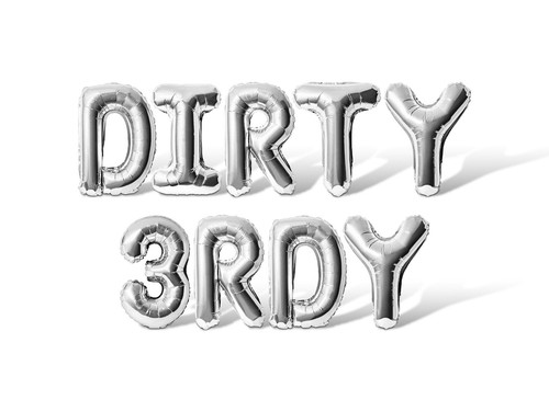 DIRTY 3RDY Letter Balloon Banner - 3rd Birthday Party Supply ...