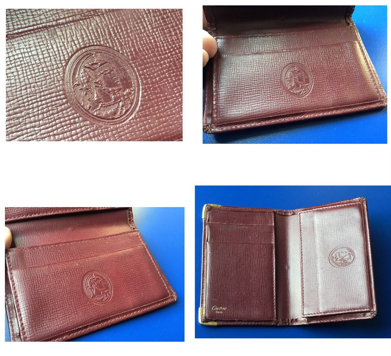 CARTIER AMEX CENTURION CARD LEATHER WALLET BURGUNDY/G… - Gem