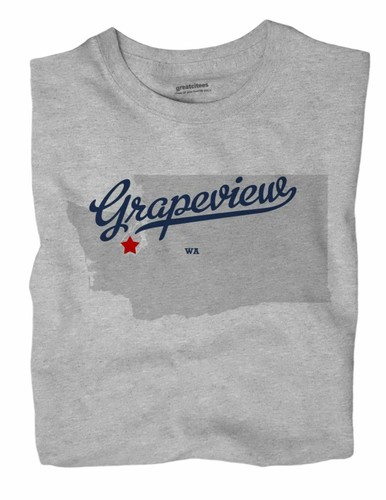 Grapeview Washington WA T-Shirt MAP | eBay