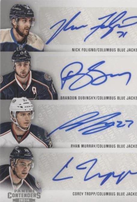 2013-14 Panini Playoff Contenders - Contenders Fours Nick Foligno ...