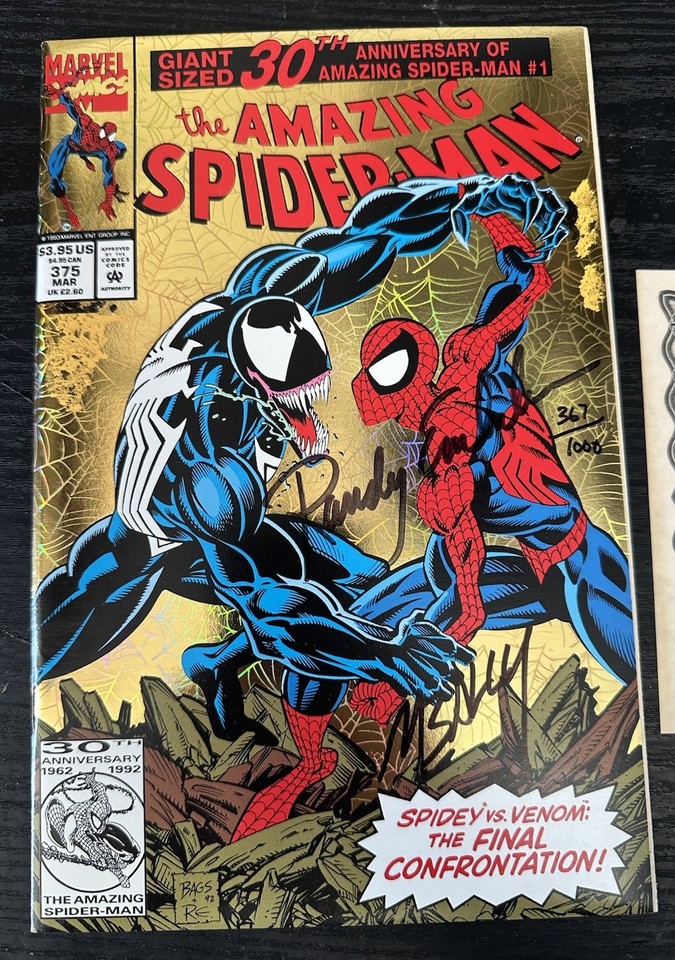 THE AMAZING SPIDER-MAN #375 SIGNED COMIC BOOK /1000 MARK BAGLEY RANDY ...