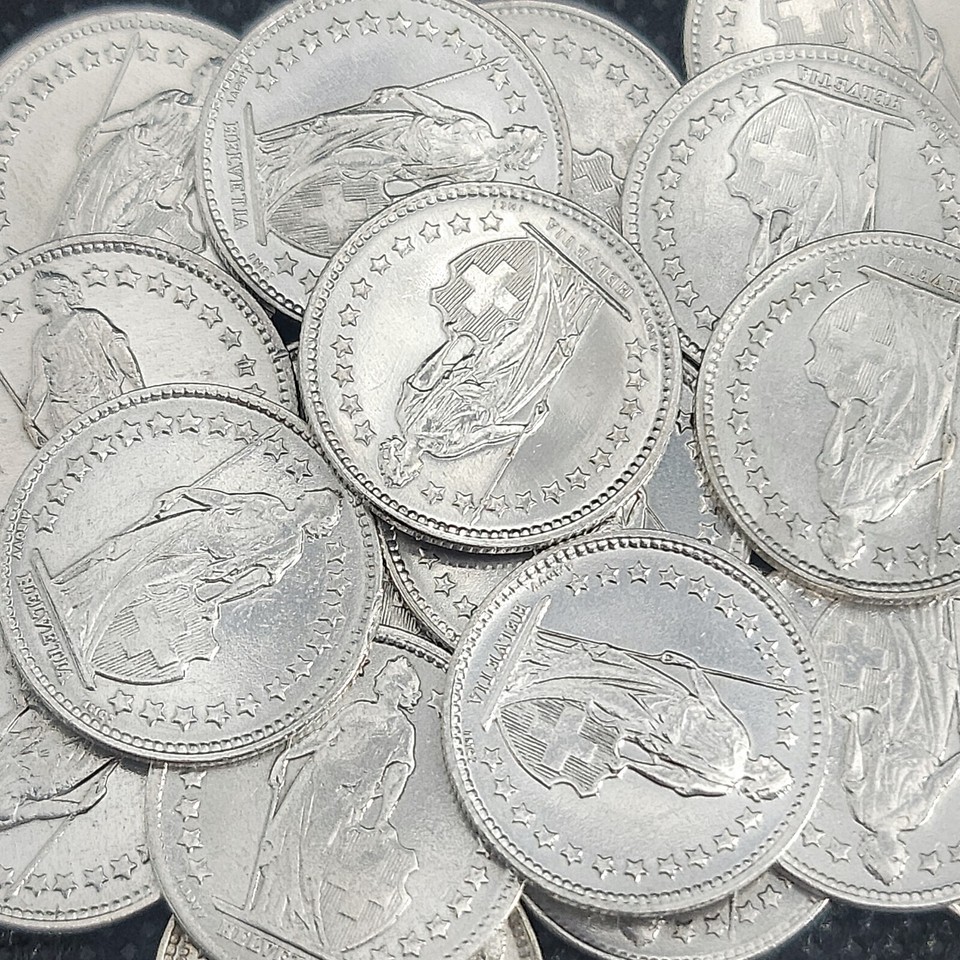 *Beautiful* Authentic Switzerland 1/2 Franc .835 (83.5%) Fine Swiss ...