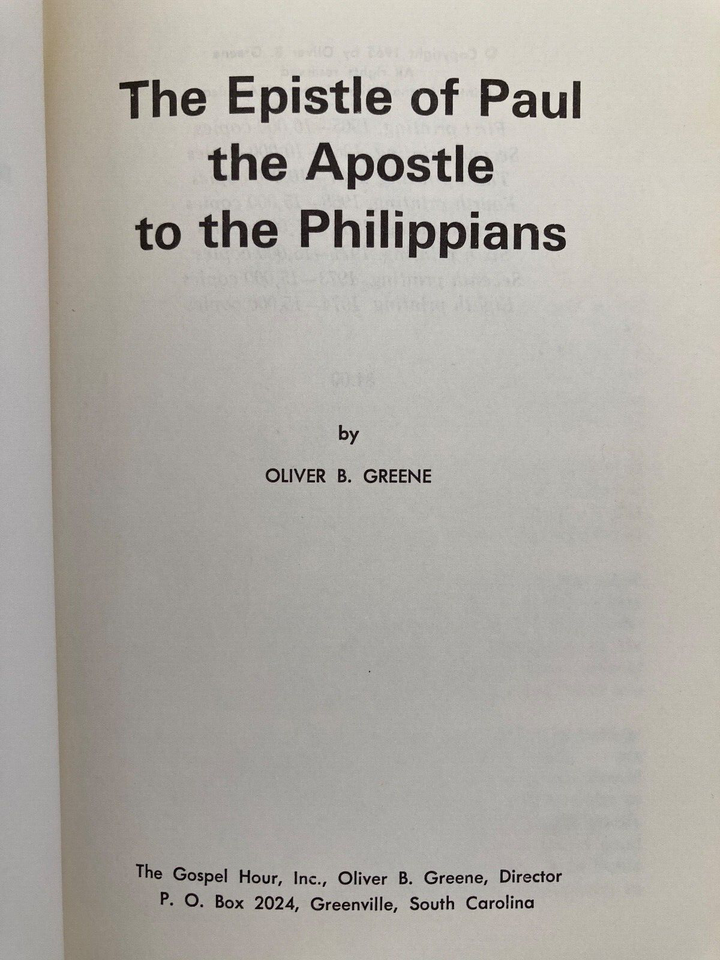 Oliver B Greene The Gospel Hour HC - Epistles of Paul to the ...
