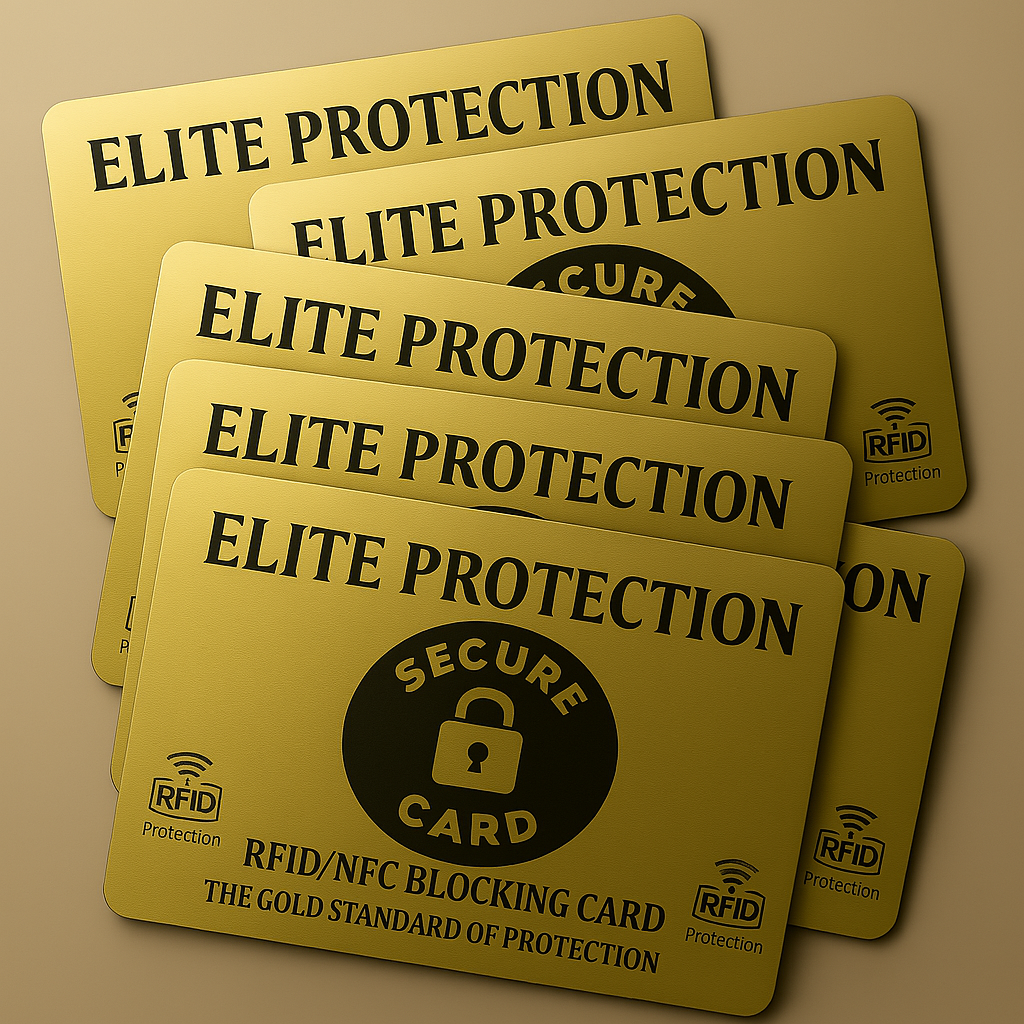 🏆 6 x Elite Protection Gold RFID/NFC Blocking Cards. Credit Debit Card ...