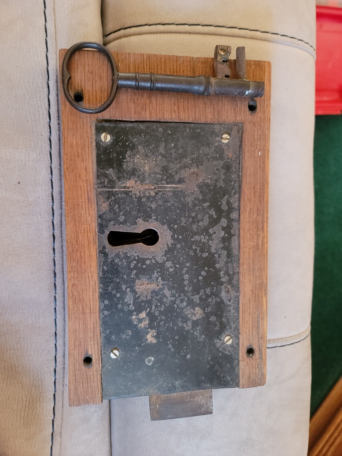 10" Antique Gothic Cast Iron Door Lock With Skeleton Key handshake ...