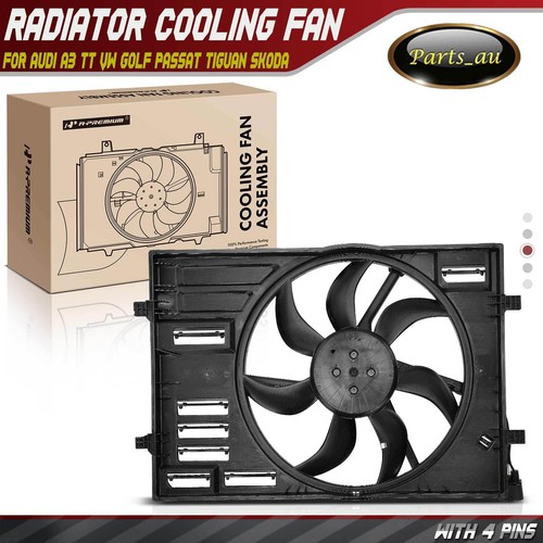 Radiator Cooling Fan Assembly for Audi A3 TT VW Golf Passat Tiguan ...