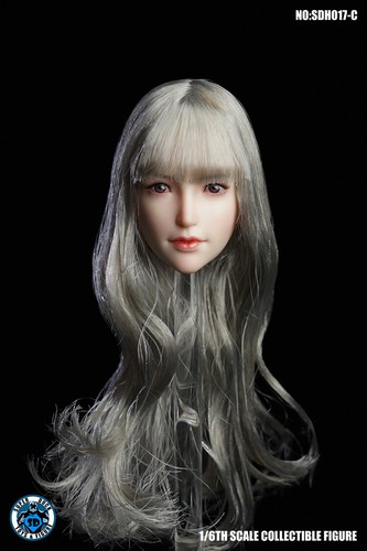 SUPER DUCK SDH017-C 1/6 Pale Head Sculpt Carved F 12" Phicen Female ...