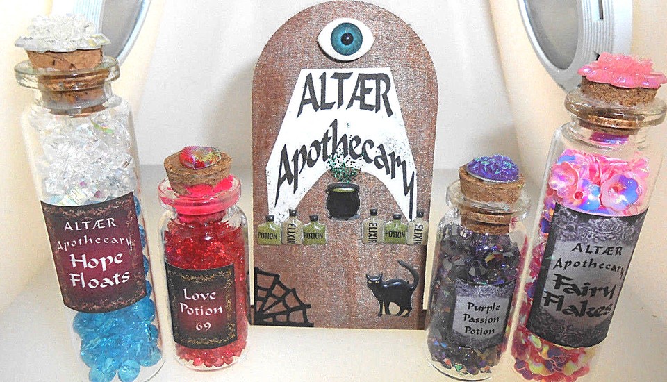 ALTAER unique POTION Bottles Vials *assorted* Magic Dust Fairy Flakes+ ...