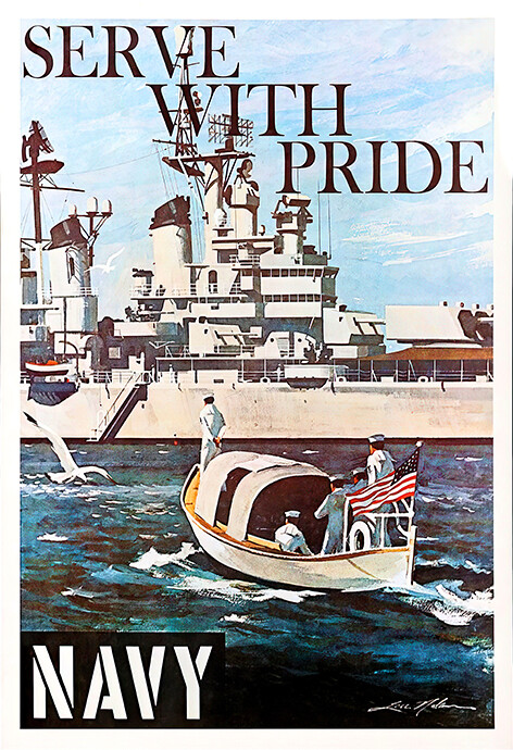 US NAVY Serve With Pride Recruiting Poster Print GPO Sailor Ship Nolan ...