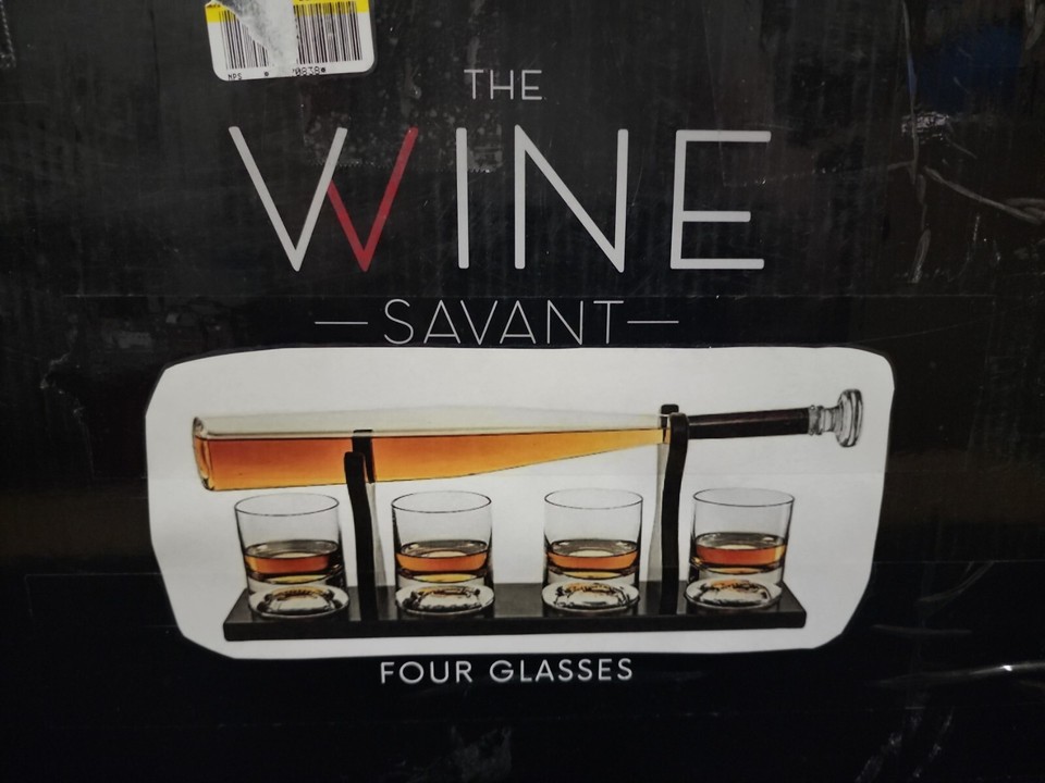 Baseball Bat Whiskey Decanter Set with 4 Baseball Glasses - Wine Savant ...