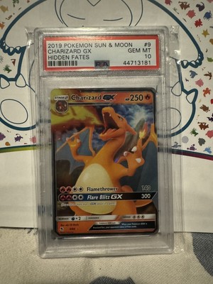 PSA 10 CHARIZARD GX Full Art HIDDEN FATES SUN & MOON 9/68 Pokemon GEM ...